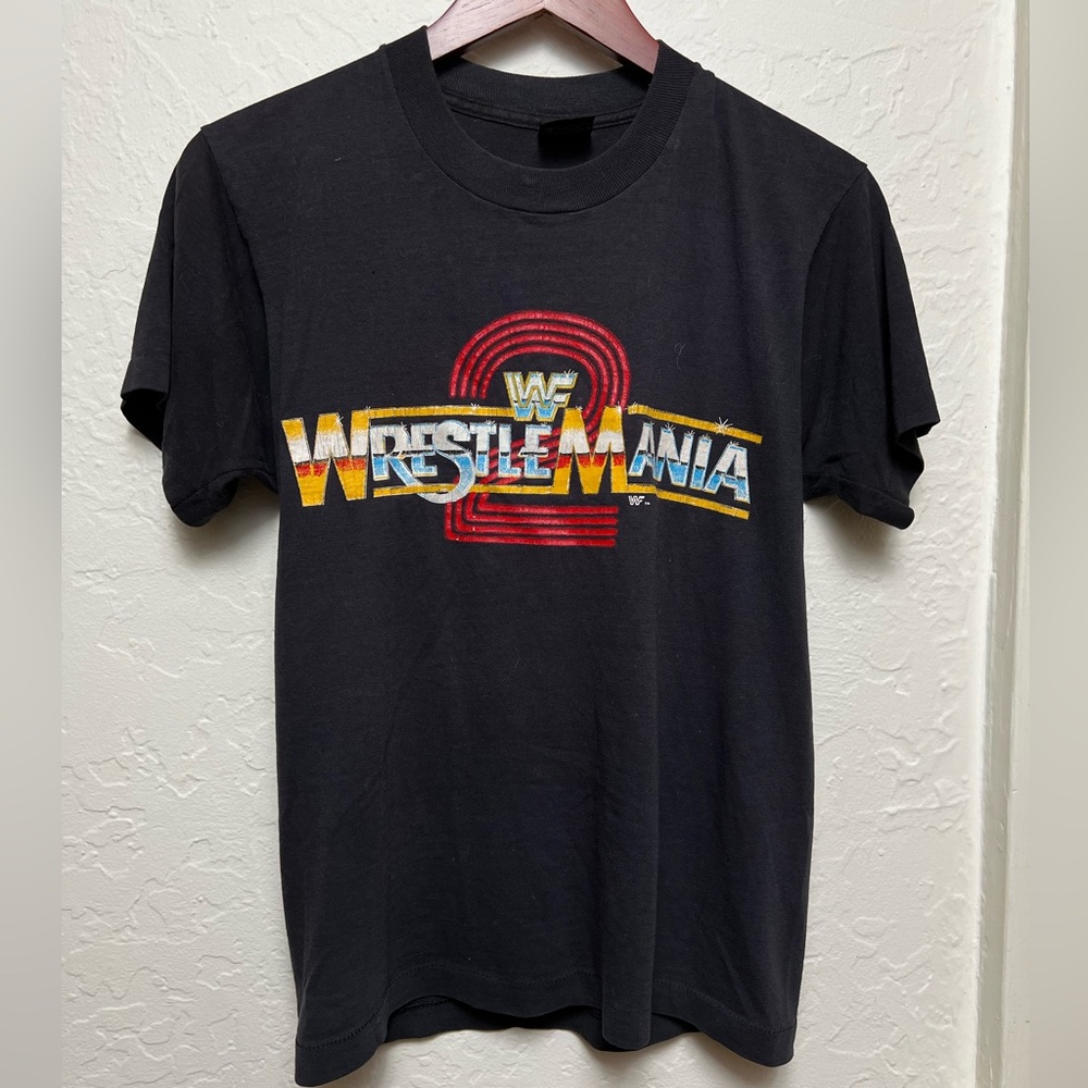 Vintage 80s Wrestlemania 2 Wwf Wwe Logo Promo Hogan B… - Gem